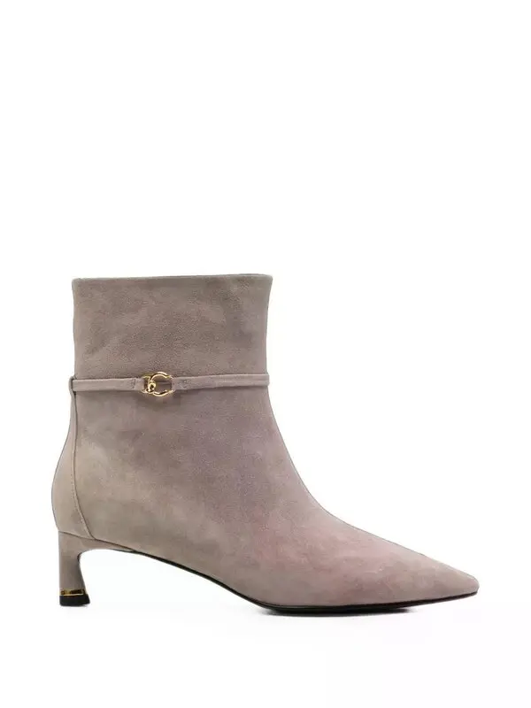 COCCINELLE C-look Pointed-toe Buckled Ankle Boots - Neutrals