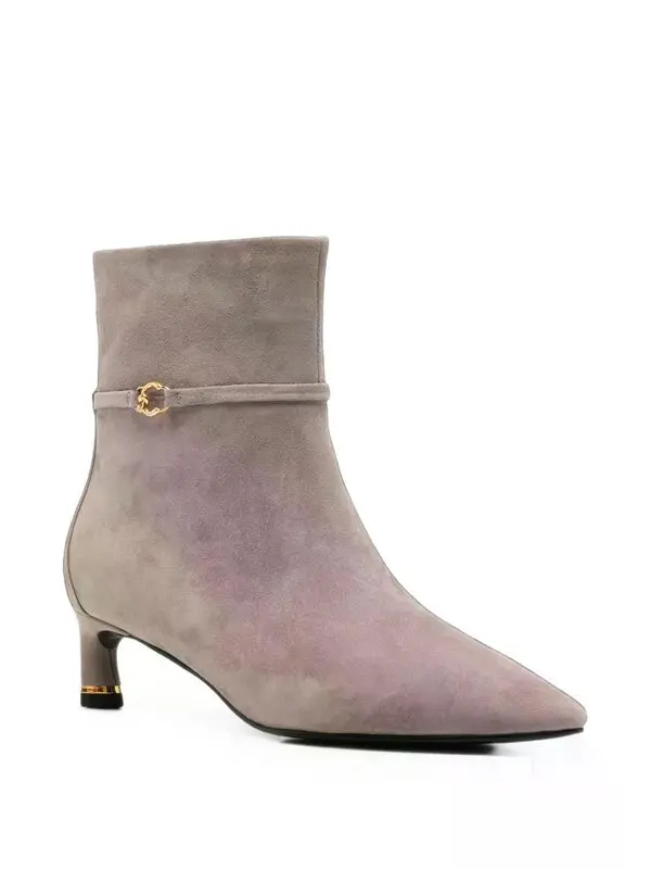 COCCINELLE C-look Pointed-toe Buckled Ankle Boots