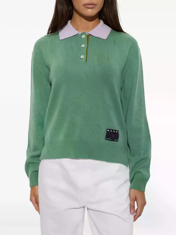 Marni Cashmere Long-sleeve Polo Shirt