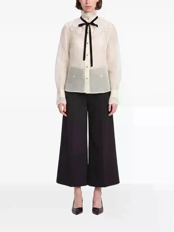 Zimmermann Lace-trim Pussy-bow Shirt