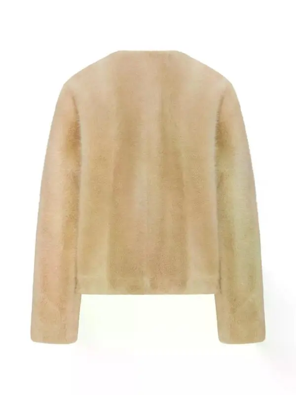 Max Mara Faux-fur Collarless Coat