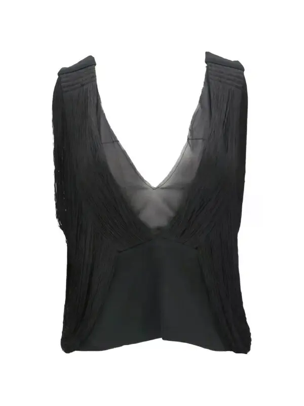 TOM FORD Fringe-trimmed V-neck Blouse