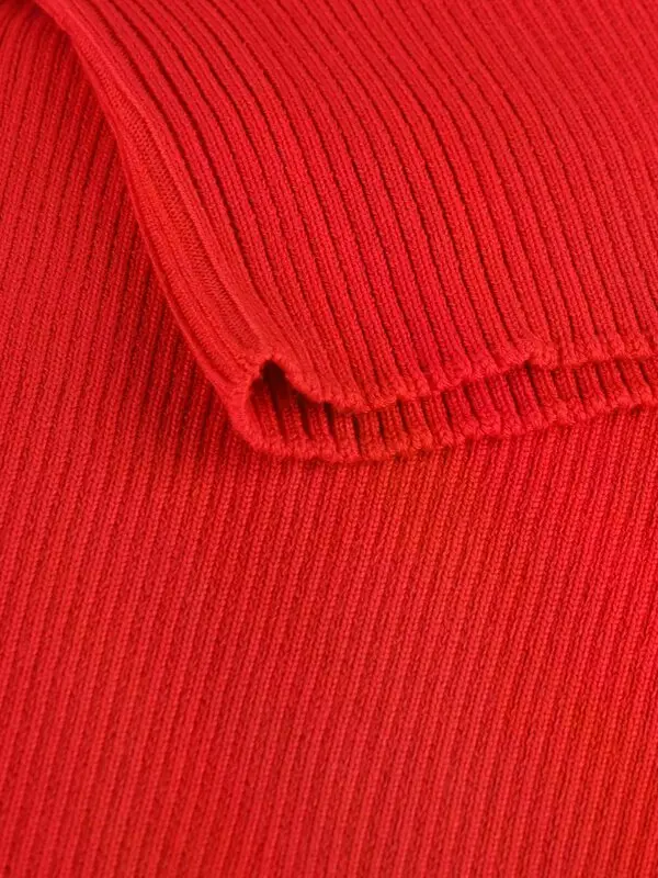 Prada Short-sleeved Ribbed Knit Wool Sweater