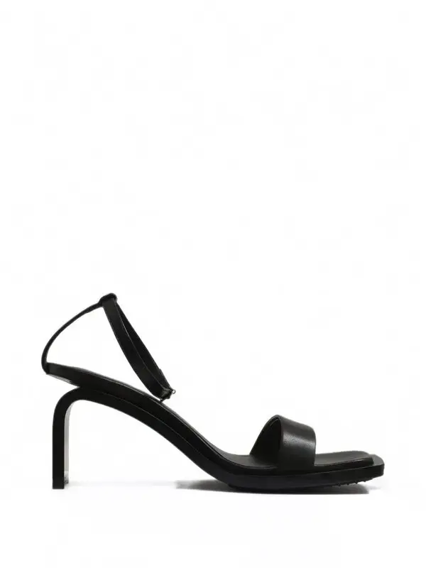 COURREGES Stream Leather Heeled Sandals - Black
