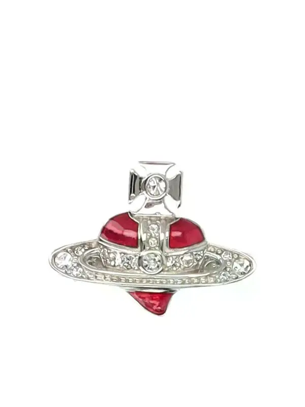 VIVIENNE WESTWOOD New Diamante Heart Ring - Silver