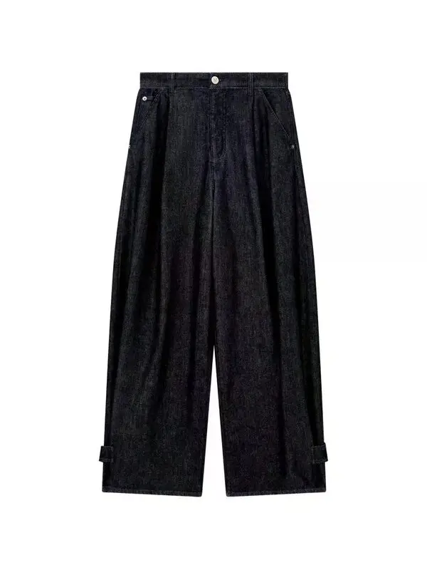 Emporio Armani Relaxed Fit Rinse Denim Jeans With Pleats - Blue