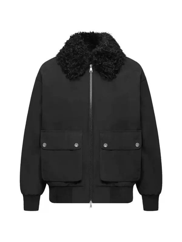 Moncler Rougequeue Shearling-collar Down Jacket - Black