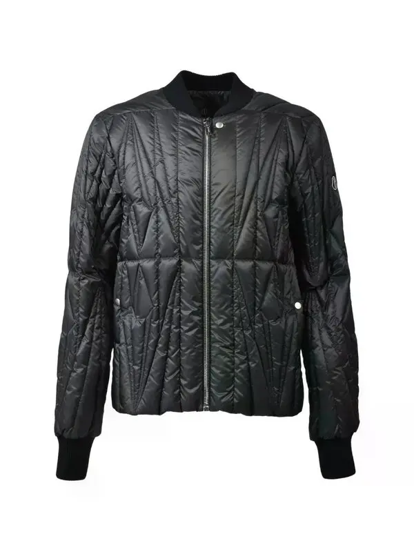 Moncler X Rick Owens Geocamo Flight Geometric-quilted Jacket - Black