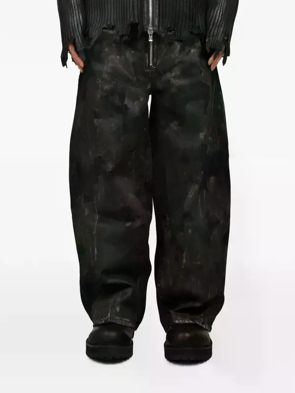 FILTH Waxed Baggy-cut Trousers