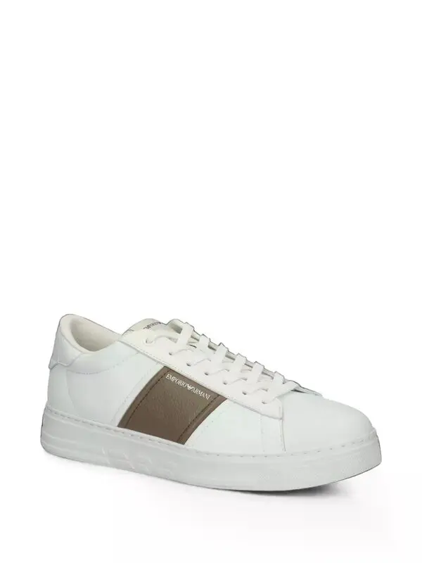 Emporio Armani Constrasting-panel Leather Sneakers