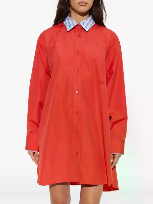 Loewe Contrast-collar Mini Shirt Dress