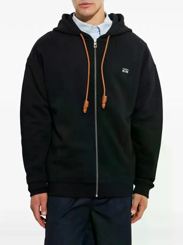 Loewe Logo-embroidered Zip-up Hoodie