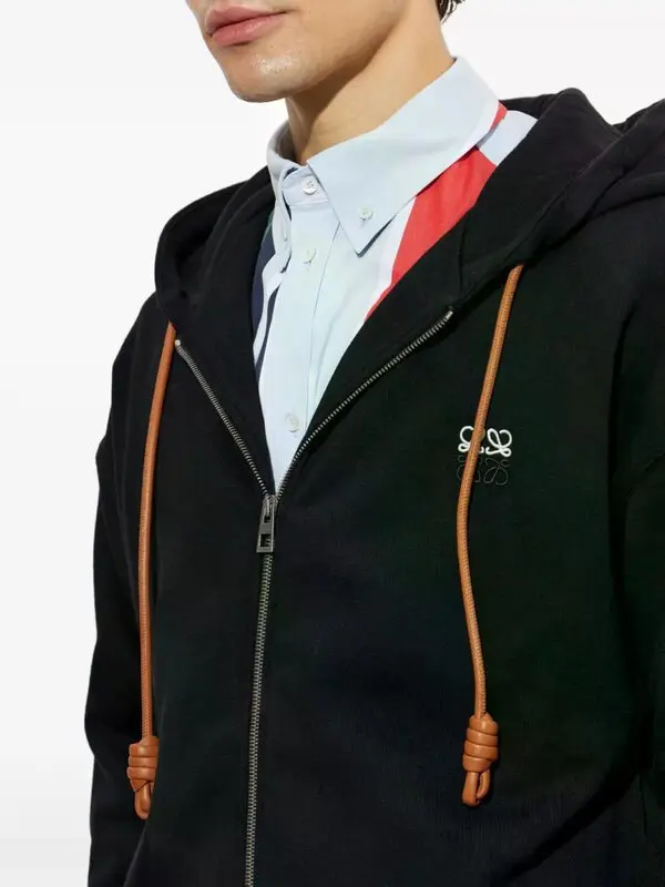 Loewe Logo-embroidered Zip-up Hoodie