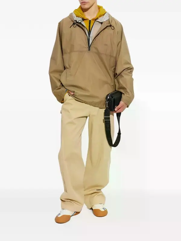 Loewe Logo-embroidered Quarter-zip Anorak - Neutrals