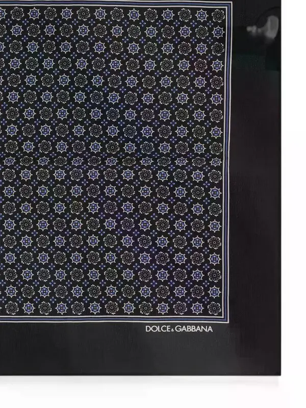 Dolce & Gabbana Geometric-print Pocket Square - Black