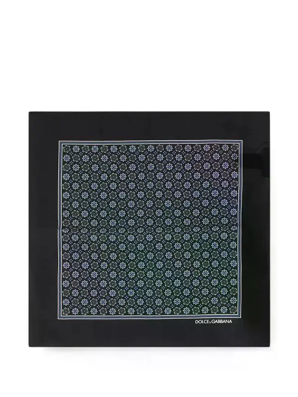 Dolce & Gabbana Geometric-print Pocket Square - Black
