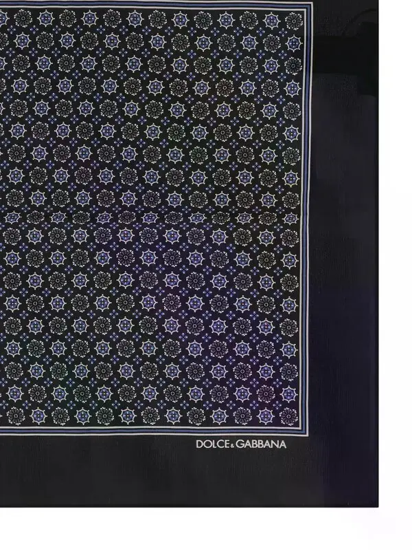 Dolce & Gabbana Geometric-print Pocket Square - Black