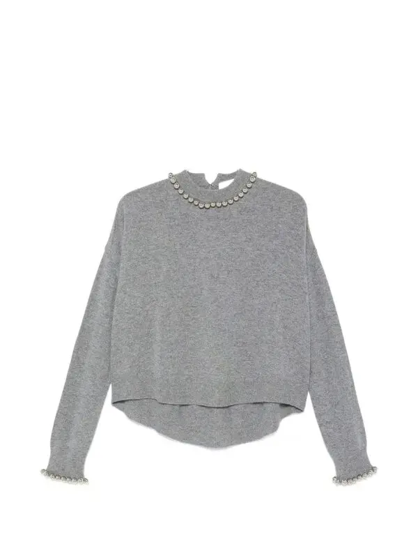 CIRCUS HOTEL Stud-embellished Long-sleeve Sweater