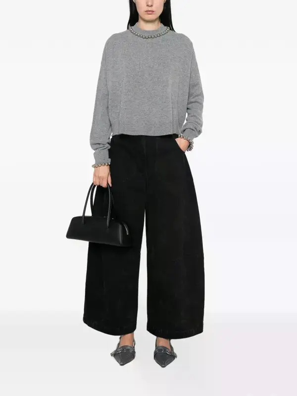CIRCUS HOTEL Stud-embellished Long-sleeve Sweater