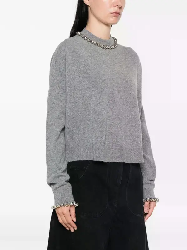 CIRCUS HOTEL Stud-embellished Long-sleeve Sweater