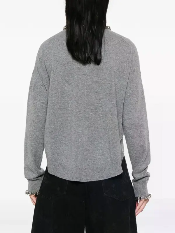 CIRCUS HOTEL Stud-embellished Long-sleeve Sweater