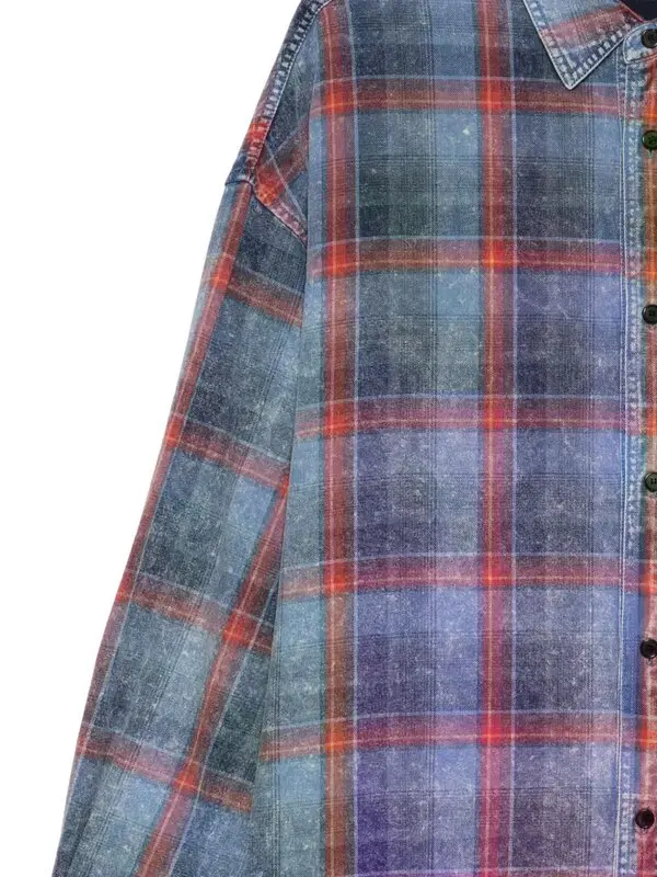 JUUN.J Check-print Distressed Shirt