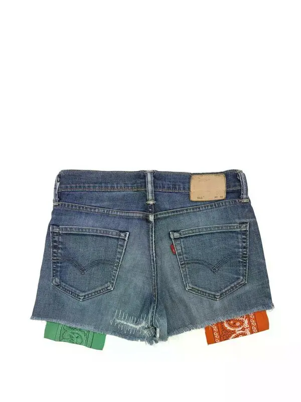 HTC LOS ANGELES Distressed Bandana-insert Mini Shorts