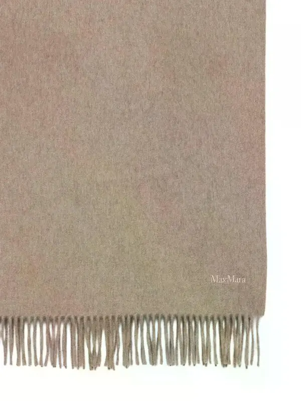 Max Mara Fringed Logo-embroidered Scarf