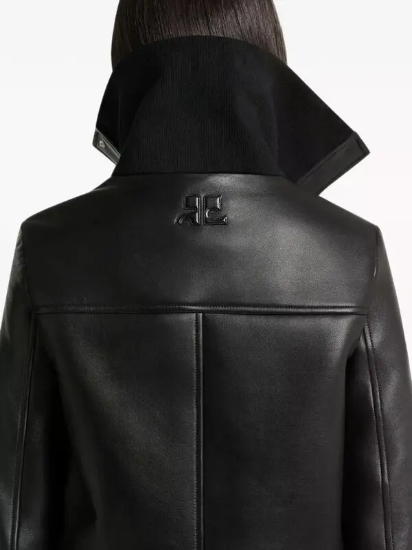 COURREGES High-collar Leather Jacket