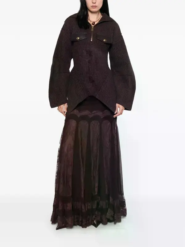 Zimmermann Ribbed-knit Panelled Sweater - Brown