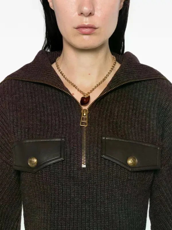 Zimmermann Ribbed-knit Panelled Sweater - Brown
