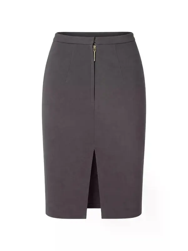 Elisabetta Franchi Pencil Skirt With Front Slit - Grey