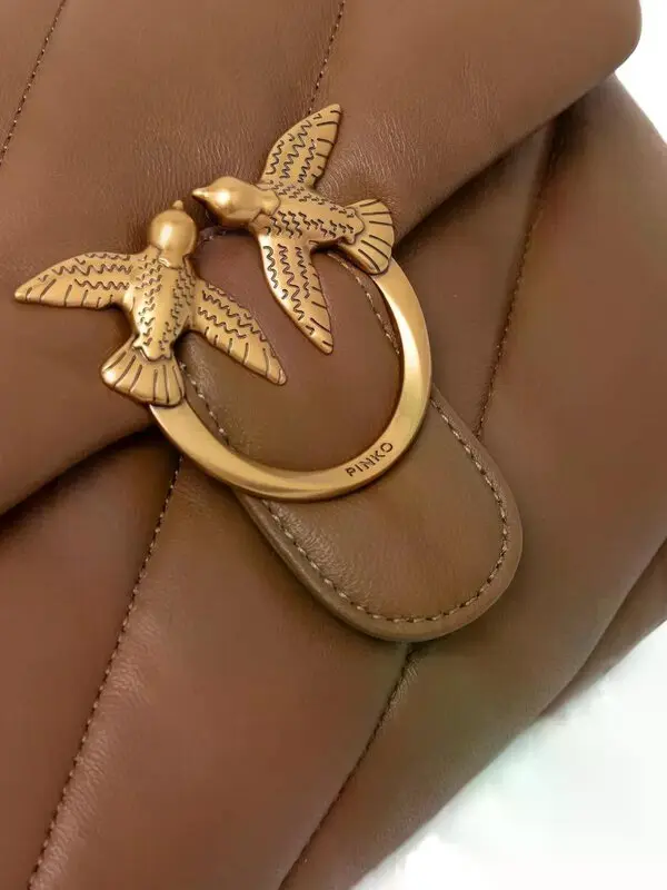 Pinko Medium Love Quilted Leather Shoulder Bag