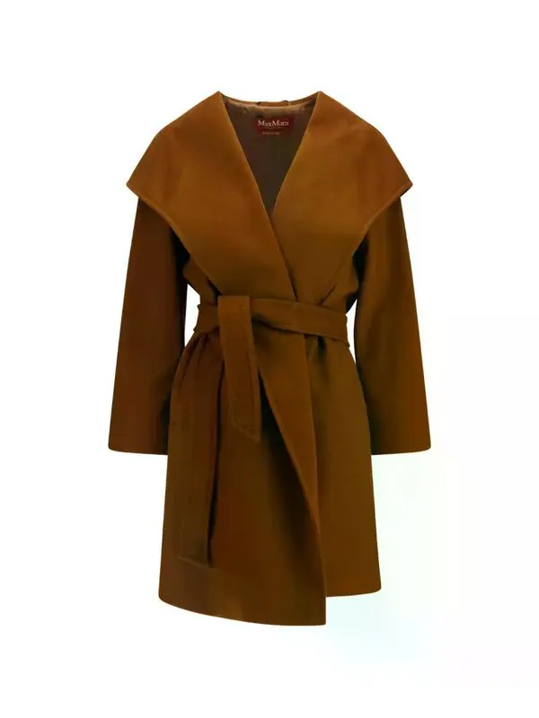 Max Mara Belted Shawl-collar Coat - Brown