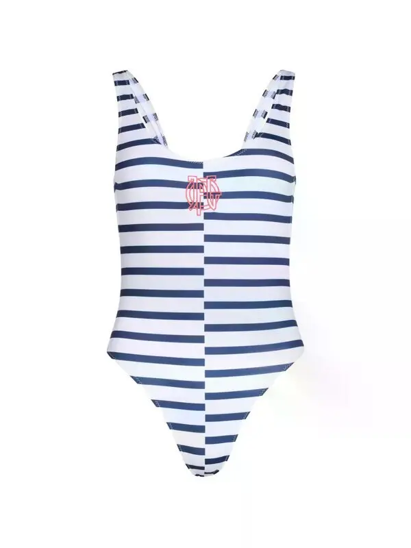 JEAN PAUL GAULTIER The Asymetric Marinière Swimsuit - Blue