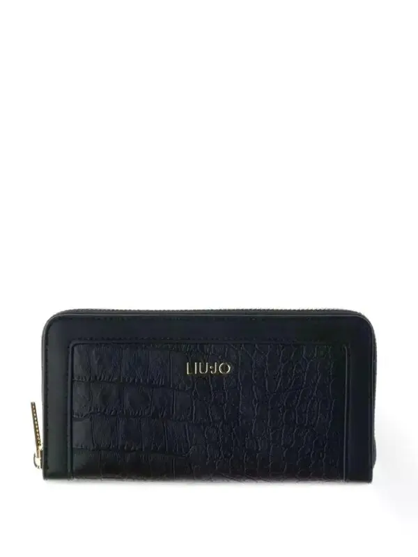 Liu Jo Croc-effect Zip-around Wallet - Black