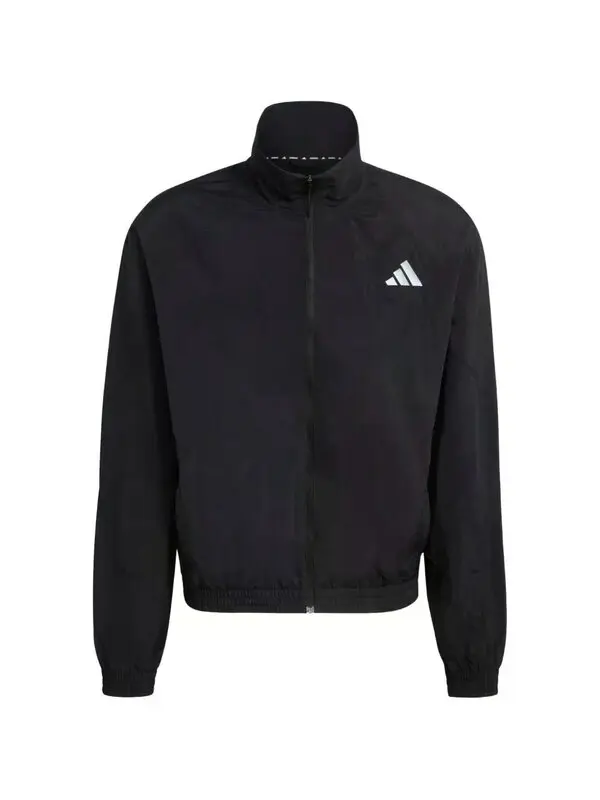 Adidas Logo-print Zip-up Jacket - Black