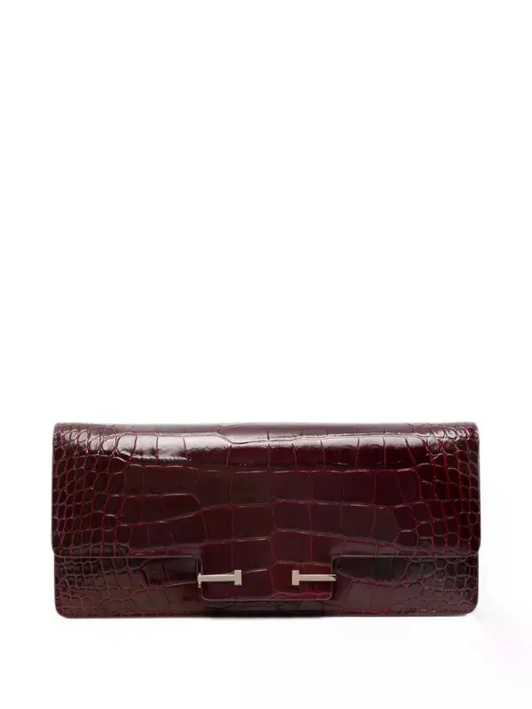 TOM FORD Lost Cherry Crocodile-effect Clutch Bag - Red