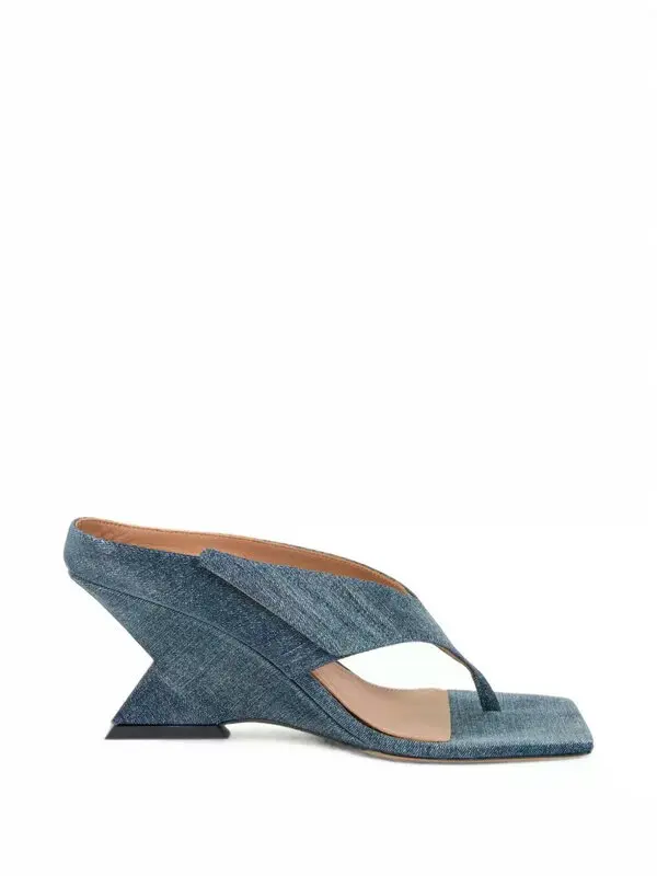 Attico Cheope Denim Sandals - Blue