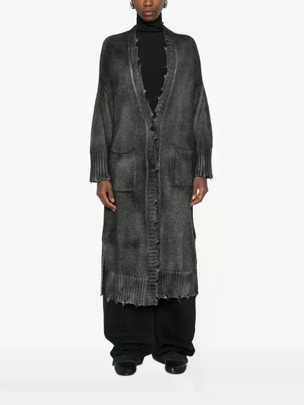 Avant Toi Distressed-effect Longline Coat