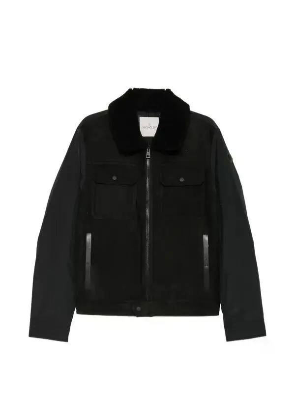 Moncler Shearling-collar Panelled Jacket - Black