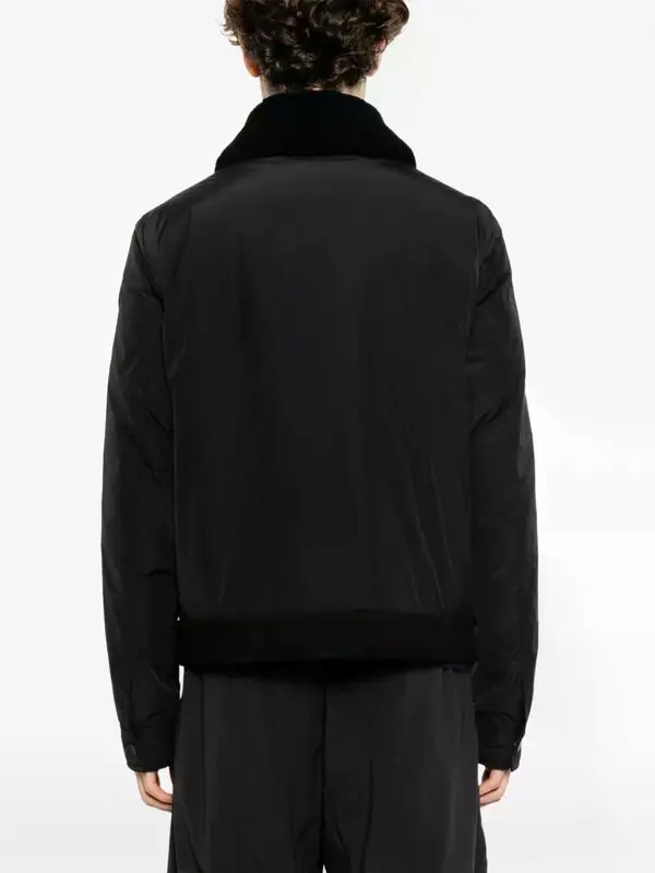 Moncler Shearling Collar Panelled Jacket - Black