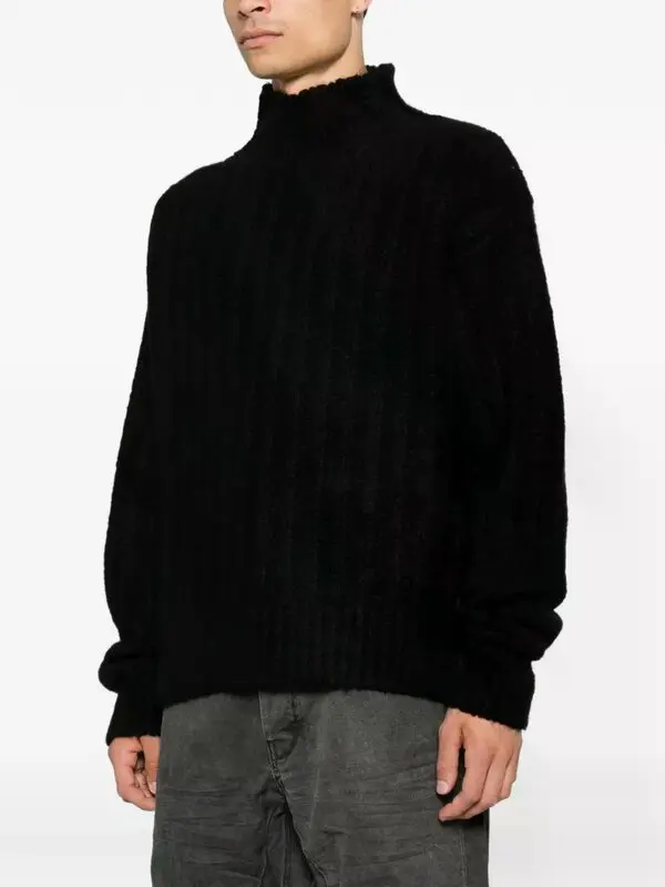 Rick Owens Ribbed-knit High-neck Sweater