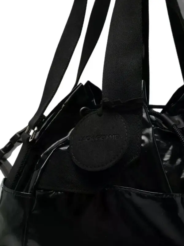 JACK GOMME Glossy Drawstring Shoulder Bag