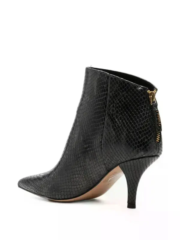 TWINSET Snakeskin-effect Pointed-toe Ankle Boots