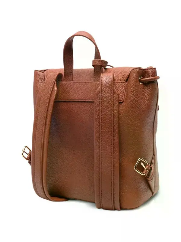 Moschino Logo Plaque Pebbled Backpack