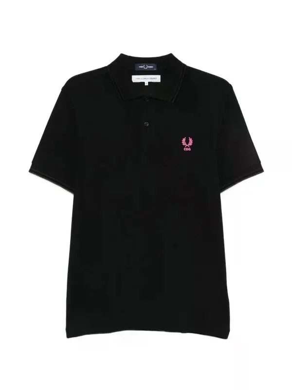 Comme Des Garçons Logo-embroidered Cotton Polo Shirt - Black