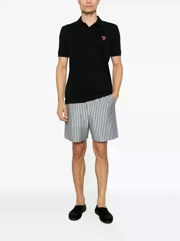 Comme Des Garçons Logo-embroidered Cotton Polo Shirt - Black