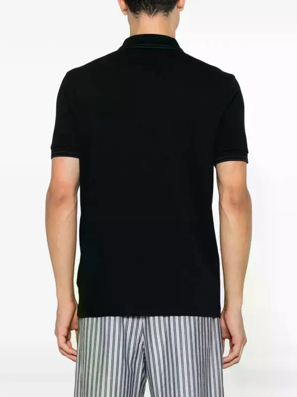 Comme Des Garçons Logo-embroidered Cotton Polo Shirt - Black