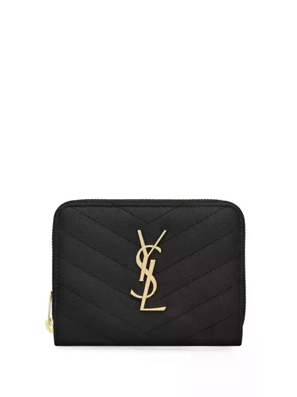 Saint Laurent Cassandre Quilted Leather Wallet - Black
